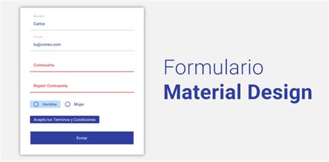 temas de html como hacer un formulario estilo material design con