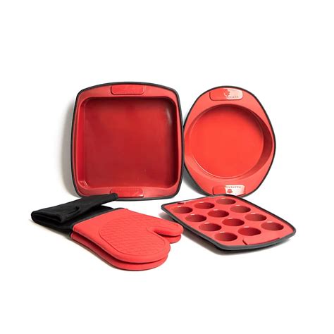 Masterclass 4 Piece Silicone Bakeware Set Including Square Bake Pan