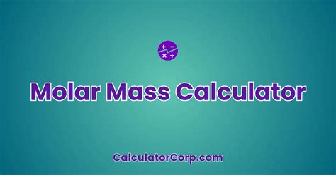 Molar Mass Calculator Find Molar Mass Of A Chemical Compound