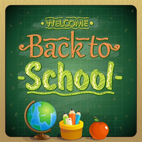 回到学校，用粉笔和印刷字体在黑色黑板背景上画出插图。针对贺卡、横幅、传单、邀请函、宣传册或宣传海报的媒介教育概念设计。素材 高清图片 摄影照片 寻图免费打包下载