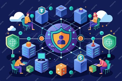 Premium Vector Blockchain Technology Securing Transactions In A