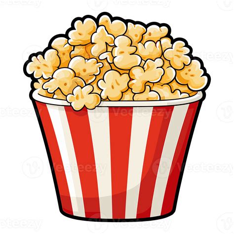 Popcorn Bucket Cinema Snack Popcorn In A Red Striped Bucket Sticker