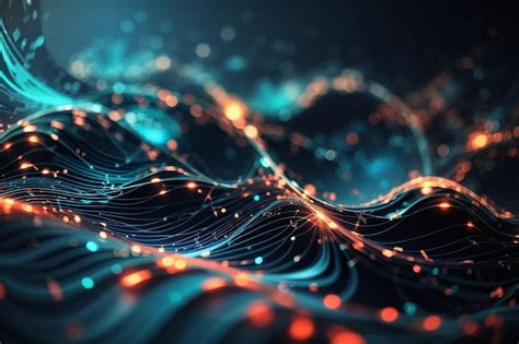 Premium Photo Abstract Technology Background Geometric Waves And Communication