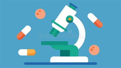 Scientific Focus A Microscope With Exosomes Observed Under The Lens With Capsules Lined Up