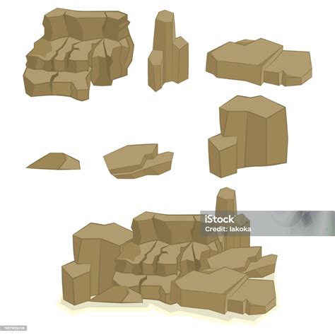 A Set Of Cartoon Stones Stock Illustration Download Image Now Art