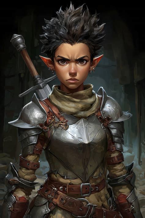 Pathfinder Rpg Portrait Female Half Elf Fighter By Themalfazar On