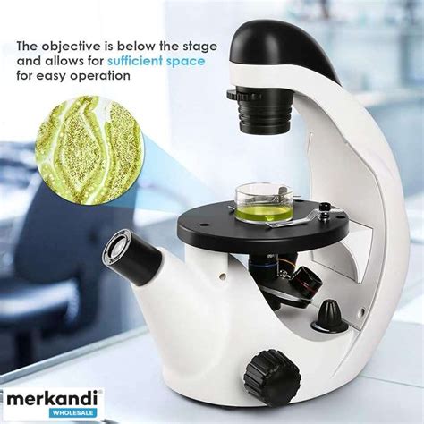 Telmu Inverted Microscope 40x 320x Monocular Compound Microscope With Led Light And Sample