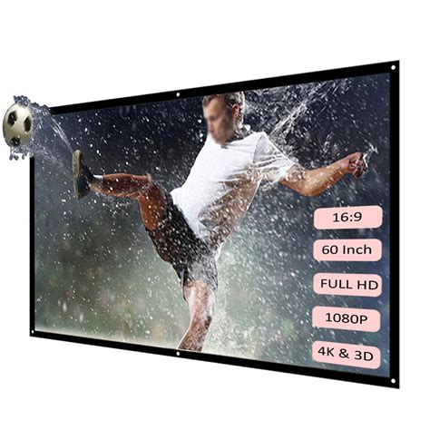16 9 Full Hd Projector Screen Home Cinema 60 72 10 Grandado