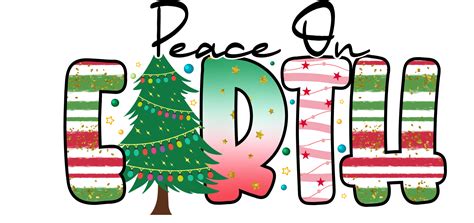 Peace On Earth Christmas Sublimation Design Perfect On T Shirts Mugs