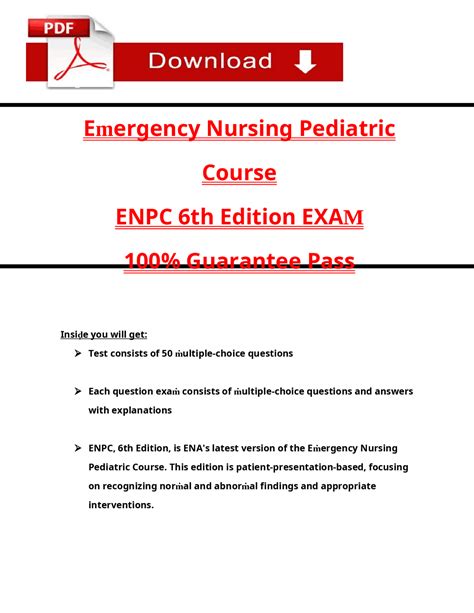 Emergency Nursing Pediatric Course Enpc 6th Edition Exam Tested