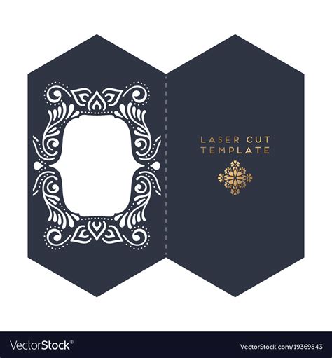 Wedding Card Laser Cut Template Royalty Free Vector Image