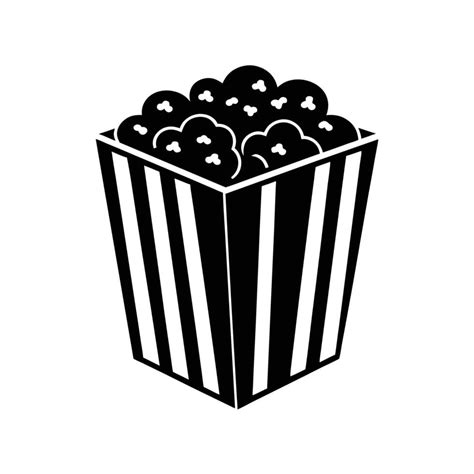 Black And White Popcorn Box Icon 66702856 Vector Art At Vecteezy
