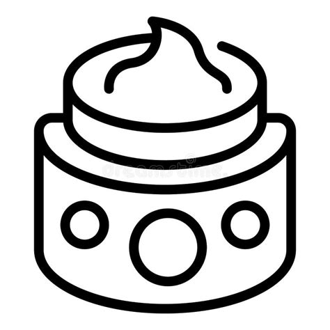 Skin Cream Jar Icon Outline Vector Cosmetic Gel Stock Illustration