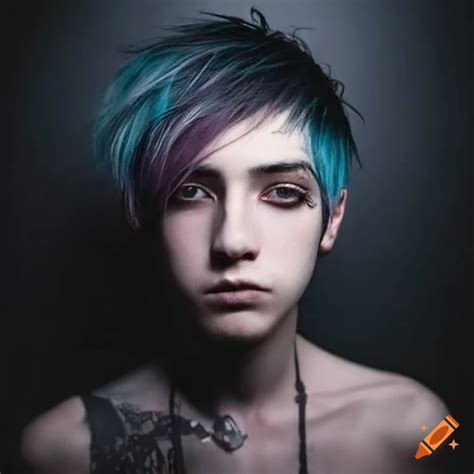 Emo Boy With Fringe Hanging Over His Eyes On Craiyon