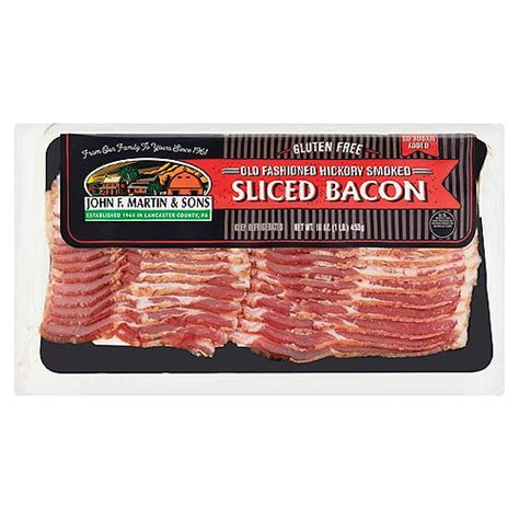John F Martin And Sons Old Fashioned Hickory Smoked Sliced Bacon 16 Oz