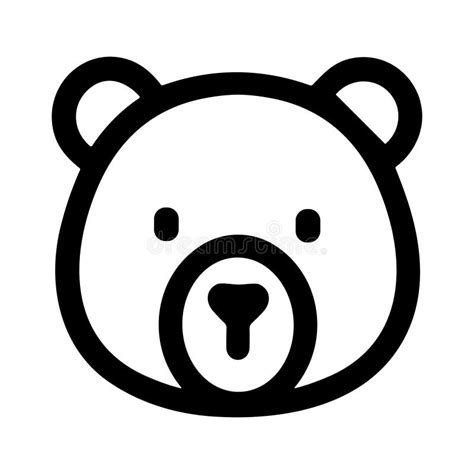 Outline Bear Face Template