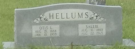 Sarah Francis Sallie” Alexander Hellums 1889 1965 Find A Grave äreminne