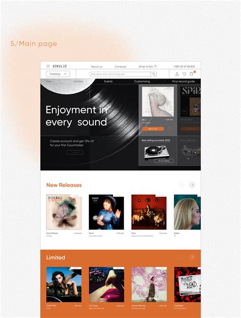Vinylio Store E Commerce Website Of Vinyl Records Behance