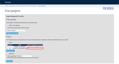 User Projects — Bigsdb 1500 Documentation