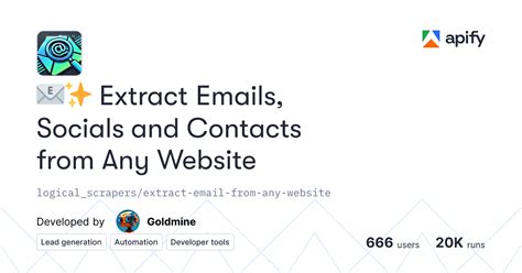 📧 extract emails socials and contacts from any website · apify