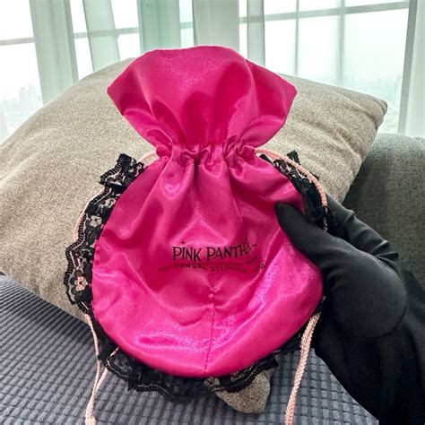 Defect Sales Japan 🇯🇵 Usj Pink Panther Pocket Drawstring Pouch