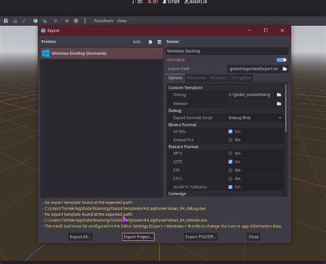 Export Doesnt Display Any Status · Issue 59333 · Godotenginegodot · Github