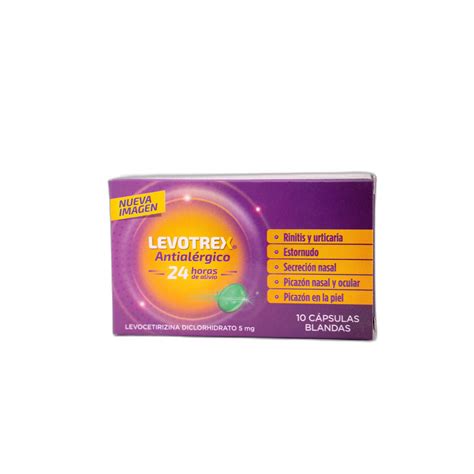 Levotrex Levocetirizina 5 Mg Caja X 10 Cápsulas Procaps