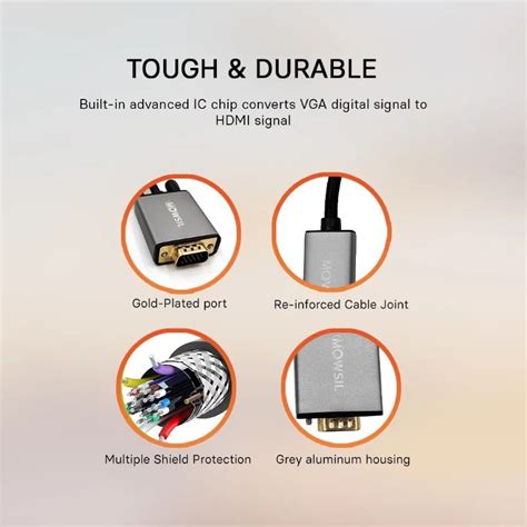 Mowsil Vga To Hdmi Adapter