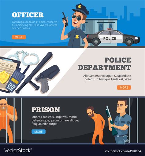 Police Banners Urban Security Officer Royalty Free Vector