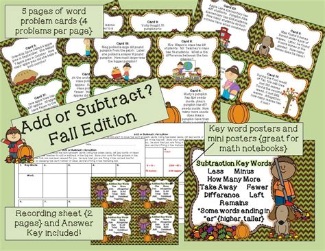 Word Problem Solving Third Grade Fall Edition Choose The Operation