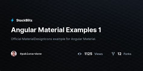 Angular Material Examples 1 Stackblitz