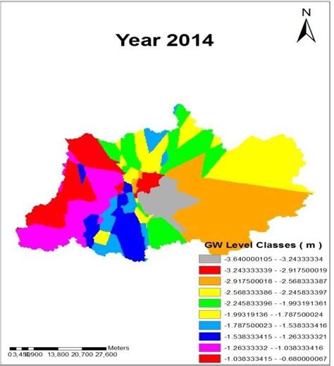 Spatial Variability Map Of Groundwater Levels For The Year 2014