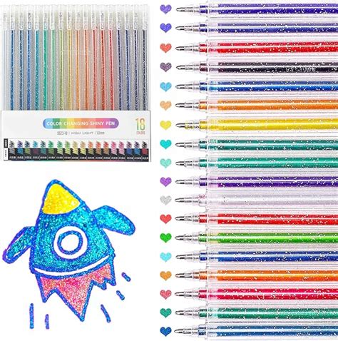 Sayeec Glitter Gel Pens Colored Dual Metallic Gel Pens Set 1 0mm Super