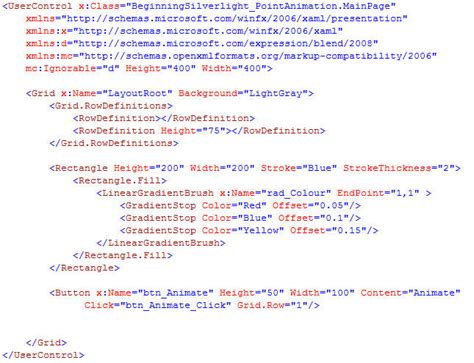 beginning silverlight animation part 3 ~ the pointanimation canoz