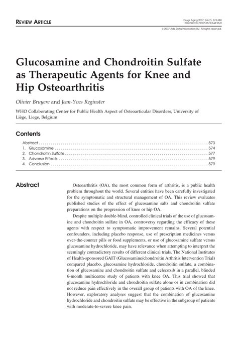 Chondroitin Sulfate Osteoarthritis Review At Jean Begaye Blog