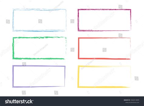 Colorful Rectangular Frame Set Stylish Design Stock Vector Royalty