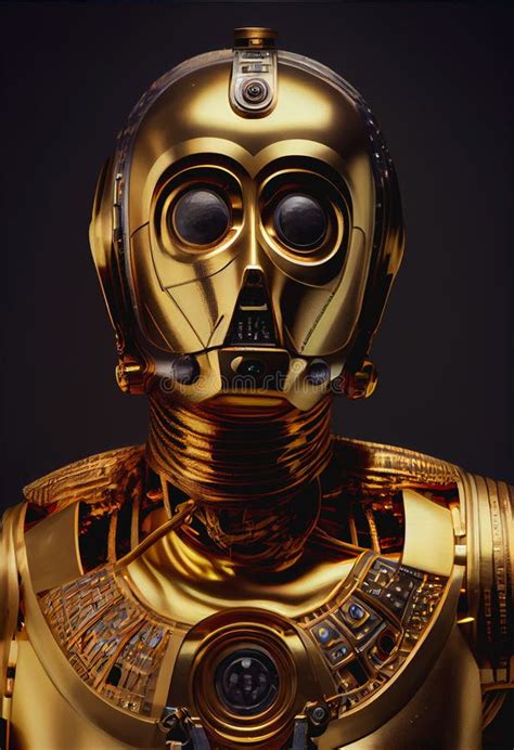 Gold Robot Head Stock Illustration Illustration Of Gold 267833041