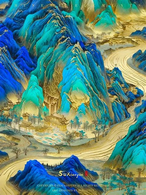 奇域ai｜视觉盛宴之复刻王希孟千里江山图 花瓣网