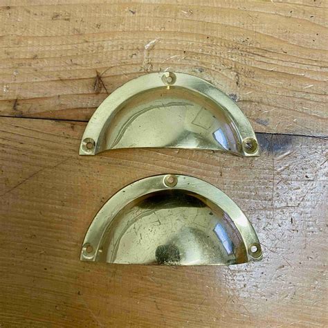 Pair Of Brass Bin Pulls Historic House Salvage