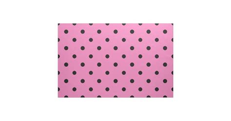 Pink And Black Polka Dot Pattern Fabric Zazzle