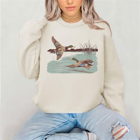 Retro Mallard Ducks Fall Sweatshirt Boho 90s Nostalgia Crewneck