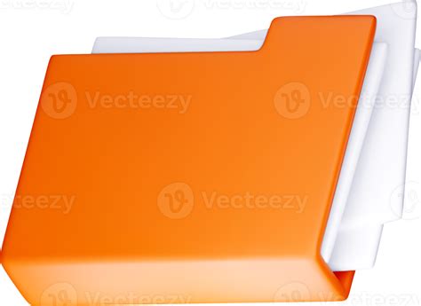 Modern 3d Folder Design With Orange Accent 68234646 Png