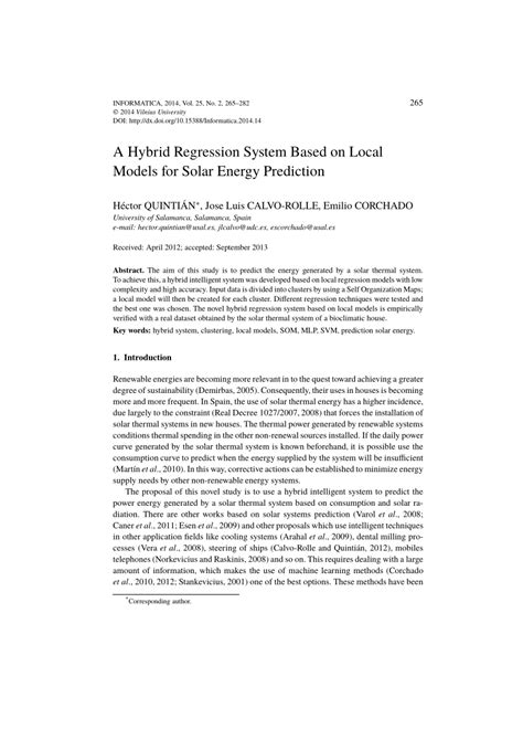 Pdf A Hybrid Regression System Based On Local Models For Solar Energy