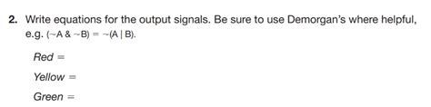 Solved Write Equations For The Output Signals Be Sure To Chegg