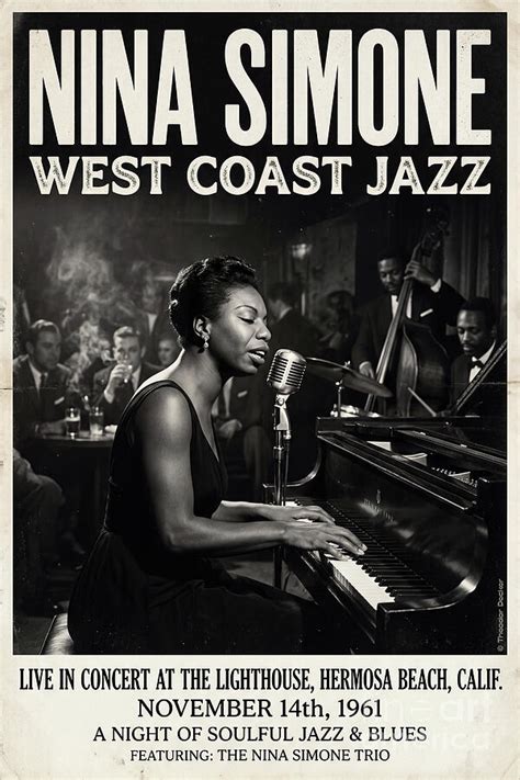 Nina Simone Live Concert Poster Mixed Media By Theo Heinz Decker Fine