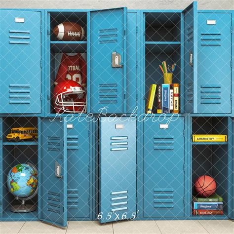 Kate Back To School Graduation Season Blue Locker Backdrop Designed B