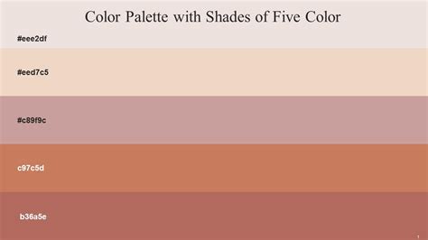 Color Palette With Five Shade Bizarre Almond Oriental Pink Antique Brass Matrix Ppt Example