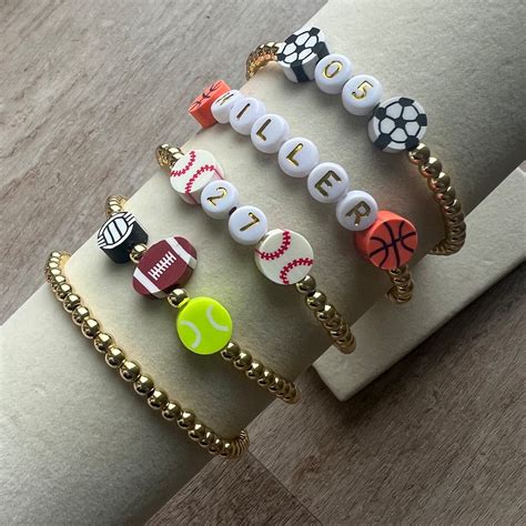 Custom Sports Bracelets Gold Baseball Bracelet Baseball Mom