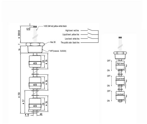 High Temperature 304 Stainless Steel Float Switch Water Level Sensor