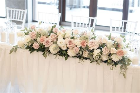 Bride Table Arrangement Pink Wedding Flowers Bridal Table Flowers